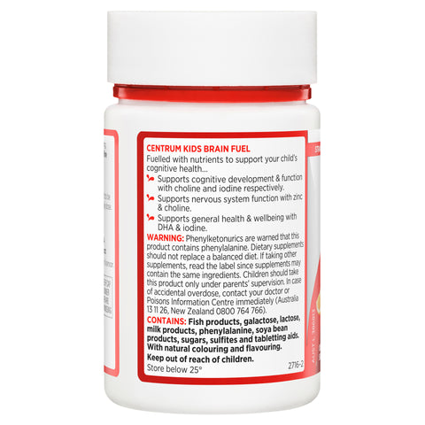 Buy Centrum Kids Brain Fuel 50 Chewable Tablets Online at ...