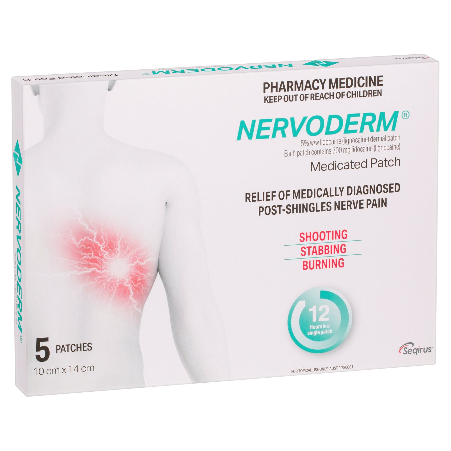 Buy Nervoderm Lignocaine 5 Dermal Patch Online at Cutpricepharmacy ...