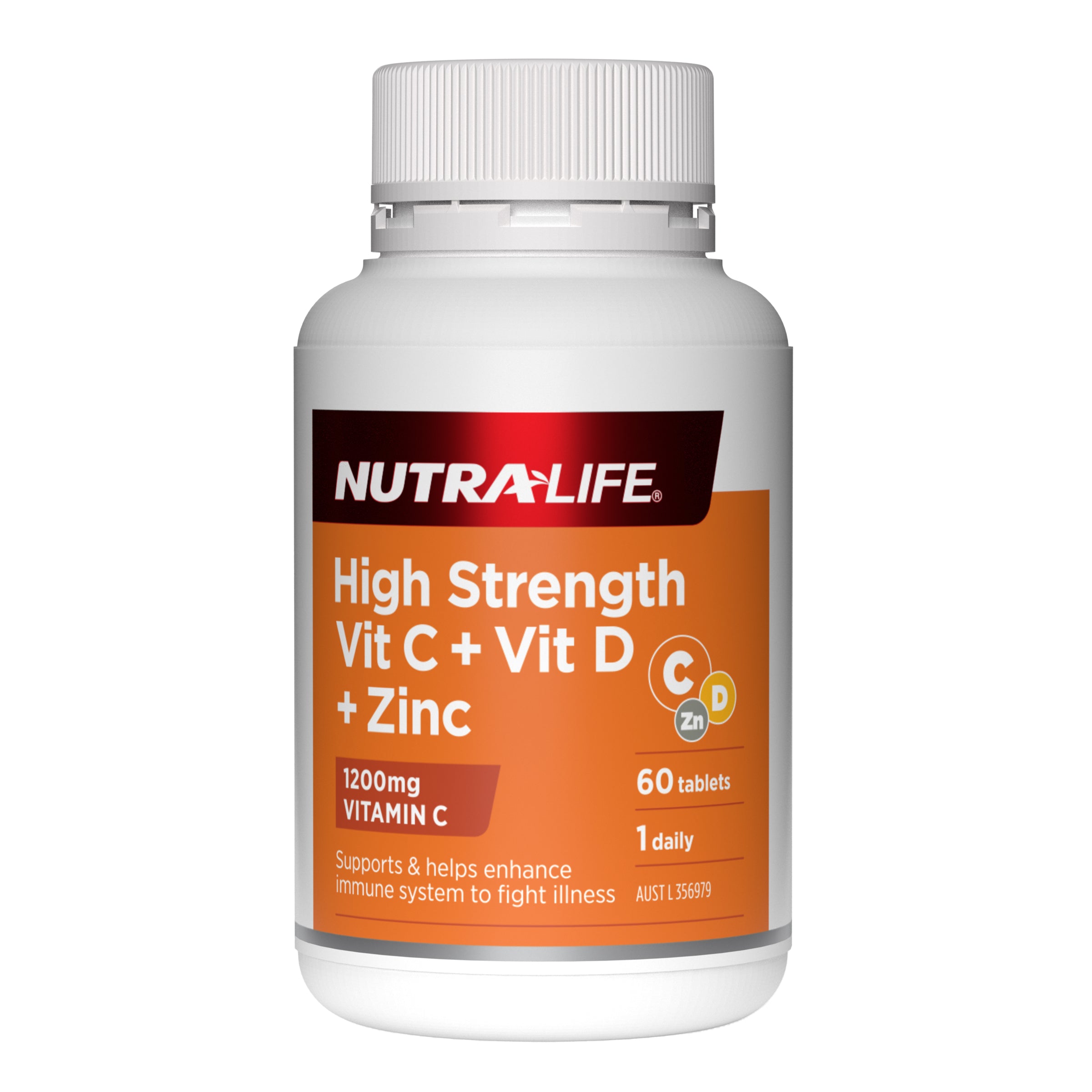 Buy Nutra-Life High Strength Vit C + Vit D + Zinc 60 tablets Online at ...