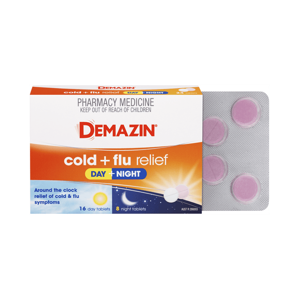 Buy Demazin Cold & Flu Relief Day + Night 24 Tablets Online at ...