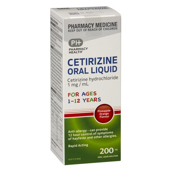 Buy Pharmacy Health Cetirizine oral liquid 200ML Online at ...