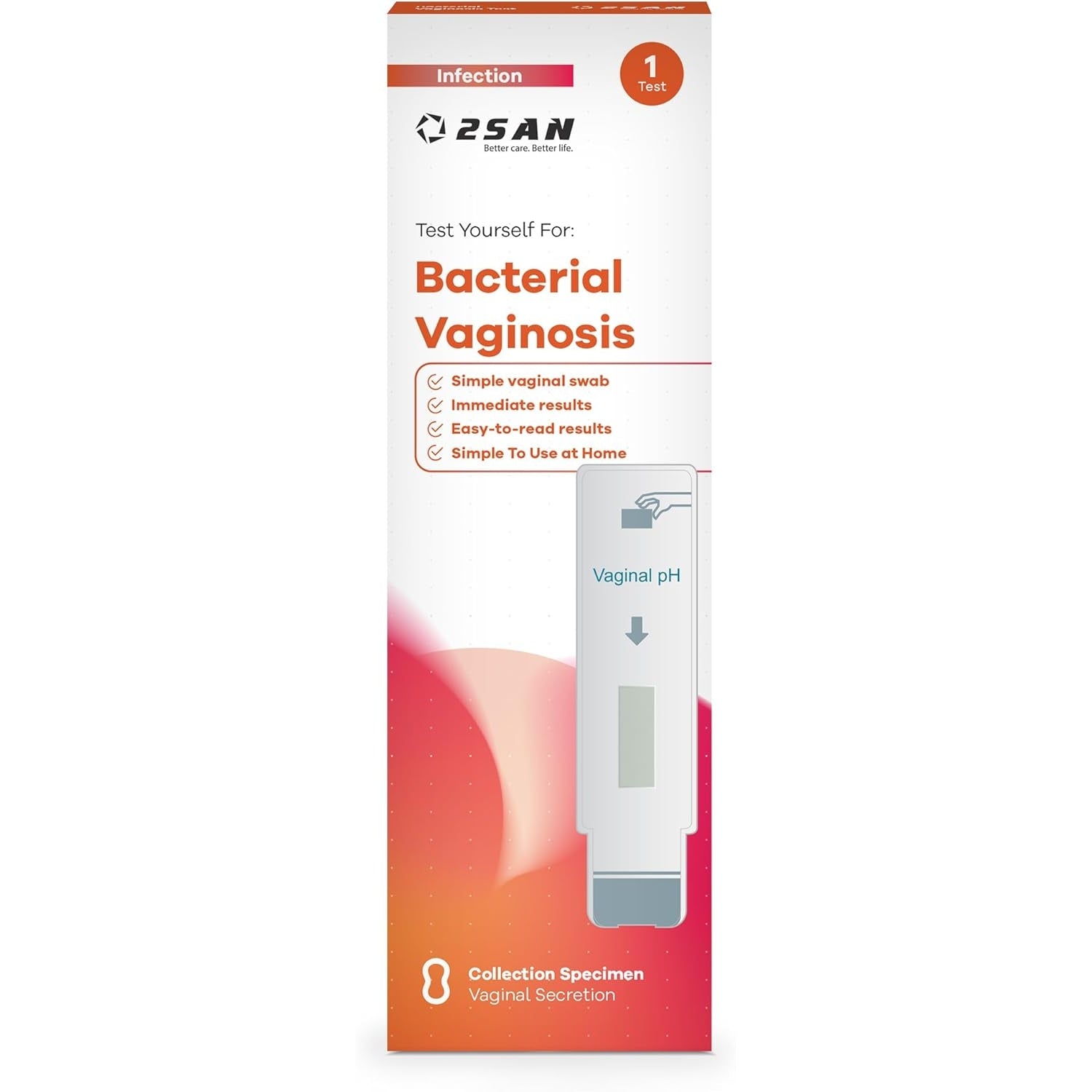 Buy 2SAN Vaginal pH Rapid Test Panel 1 Pack (Vaginal Swab) Online at ...