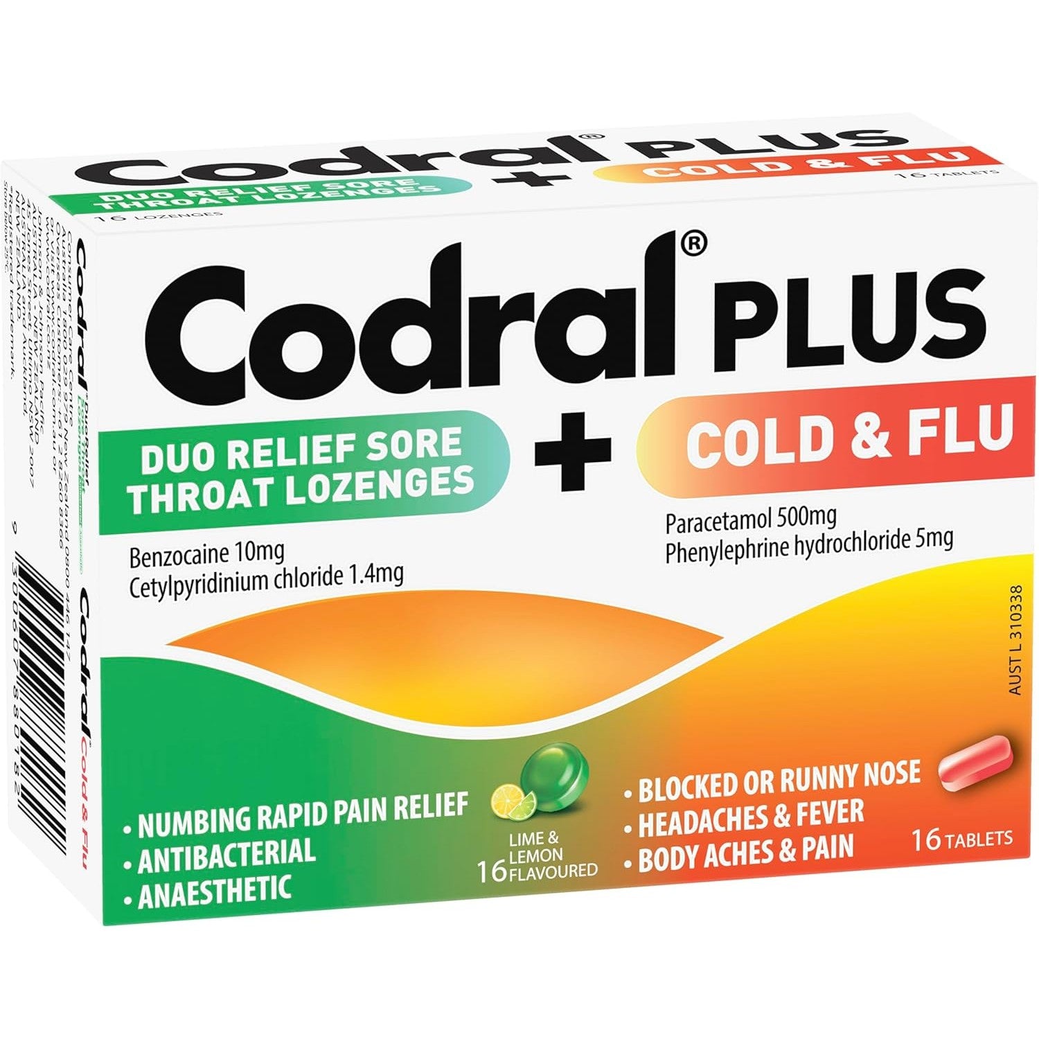 Buy Codral Plus Cold & Flu +sore Throat 16 Lozenges Online at ...