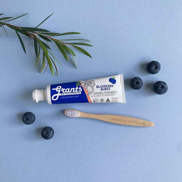 Buy Grants Of Australia Natural Toothpaste Kids Blueberry Burst 75g ...
