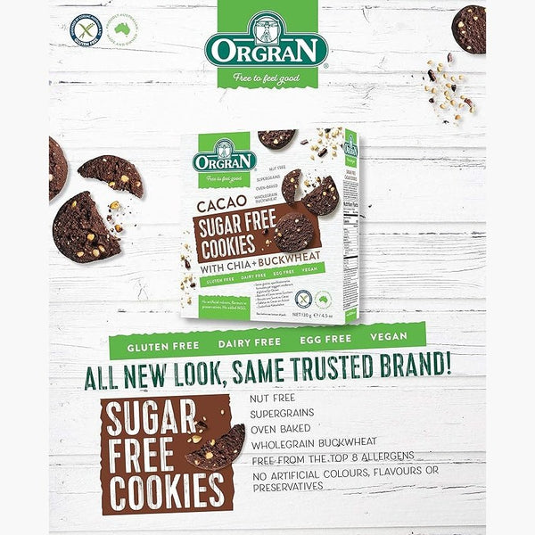 Buy Orgran Gluten Free Cookies Sugar Free Cacao 130g (Pack of 7) Online ...