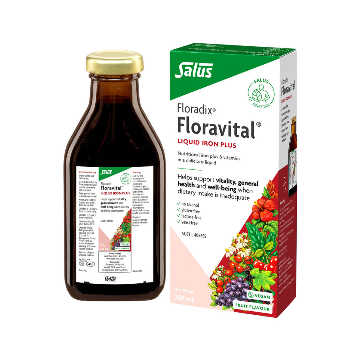 Buy Floradix (by Salus) Floravital (Liquid Iron Plus) Oral Liquid 250ml ...