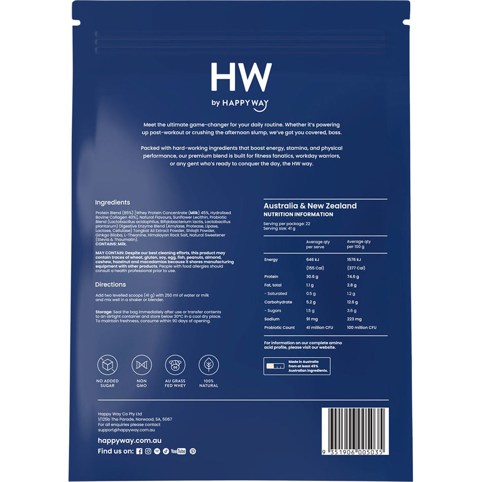 Buy Happy Way Men's Premium Whey Protein Powder Vanilla 900g Online at ...
