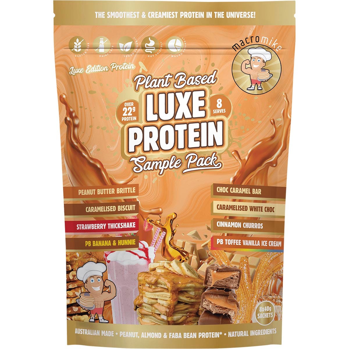 Buy Macro Mike Plant Based Luxe Protein Sample Pack 8x40g Online at ...