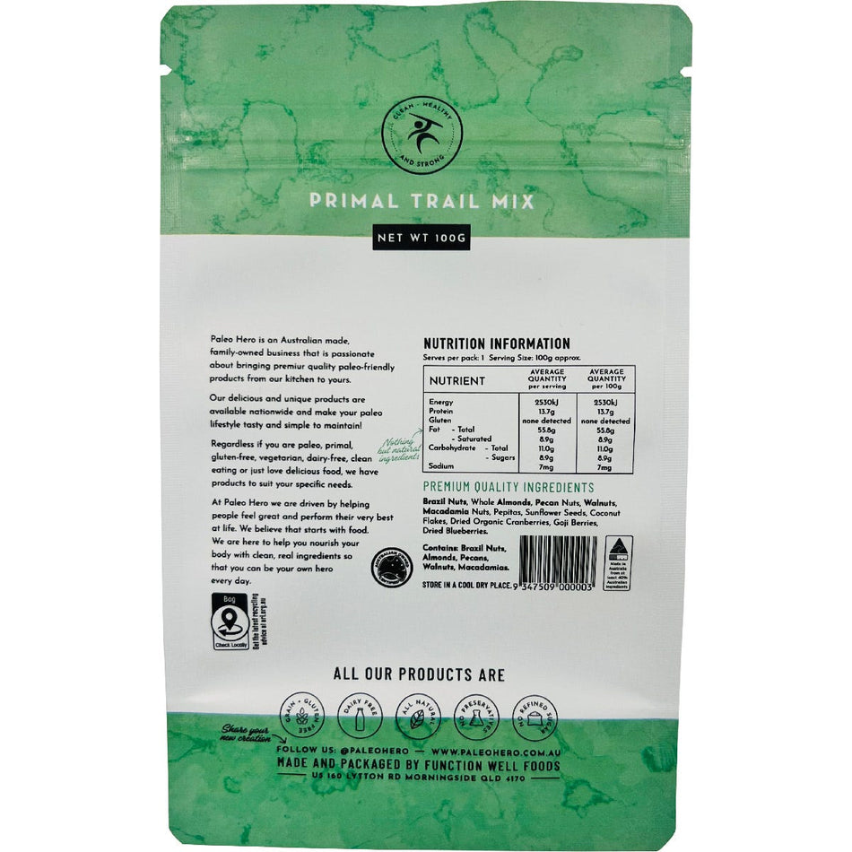 Buy Paleo Hero Primal Trail Mix 100g Online at Cutpricepharmacy ...
