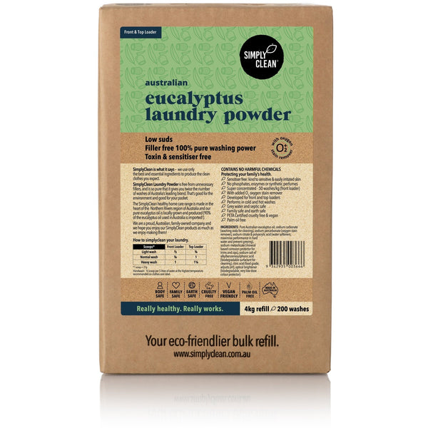 Buy Simply Clean Eucalyptus Laundry Powder 4kg Box Online at ...