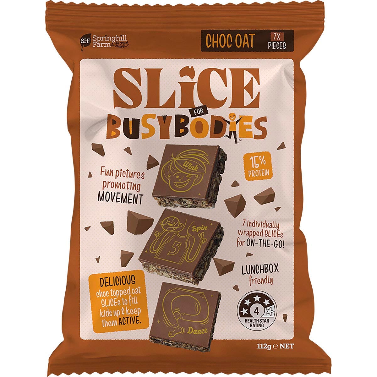 Buy Springhill Farm SLICE for Busybodies Choc Oat 7 Pack 112g Online at ...