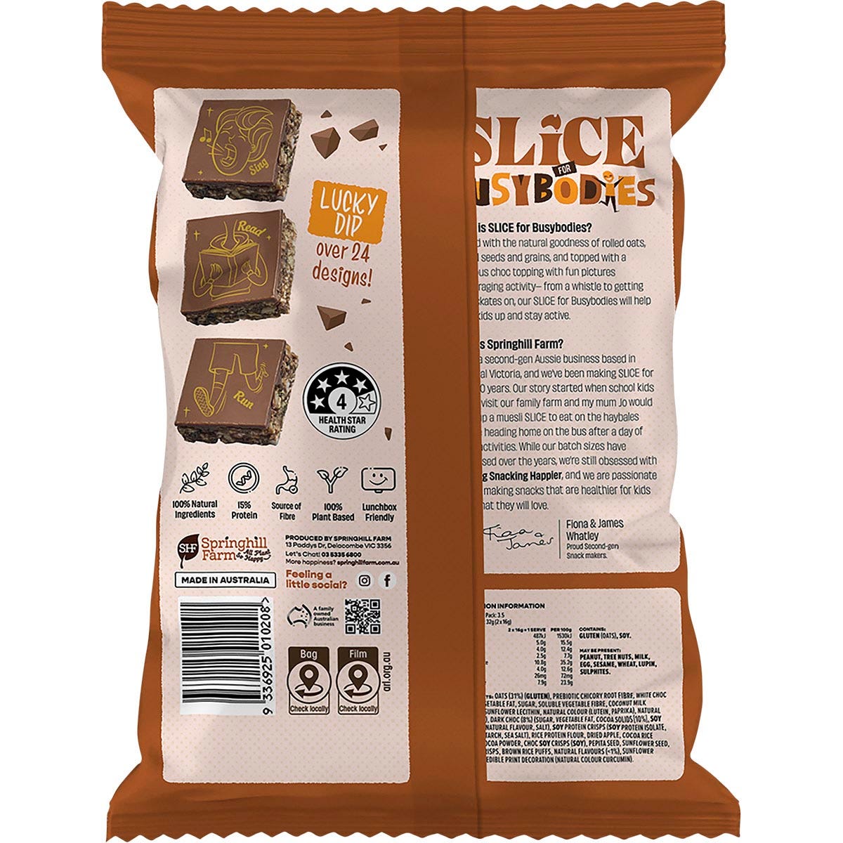 Buy Springhill Farm SLICE for Busybodies Choc Oat 7 Pack 112g Online at ...