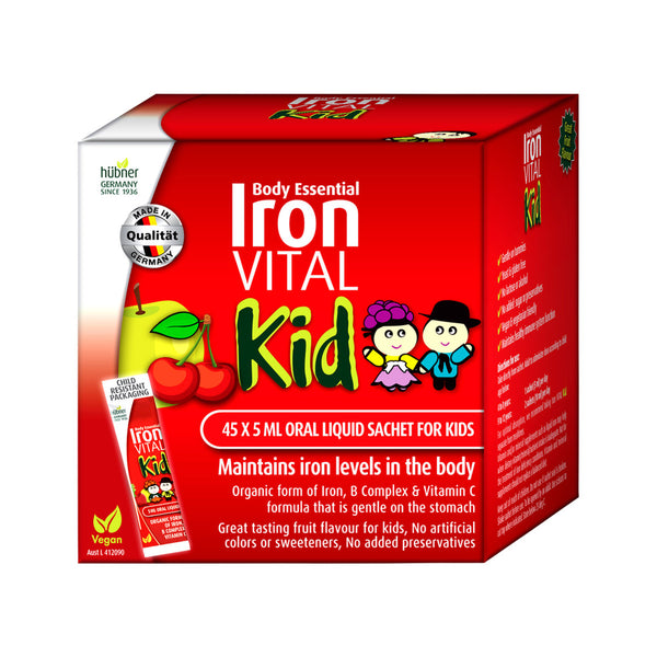 Buy Silicea Body Essential Iron VITAL Kid (5mg Iron) Sachets 5ml x 45 ...