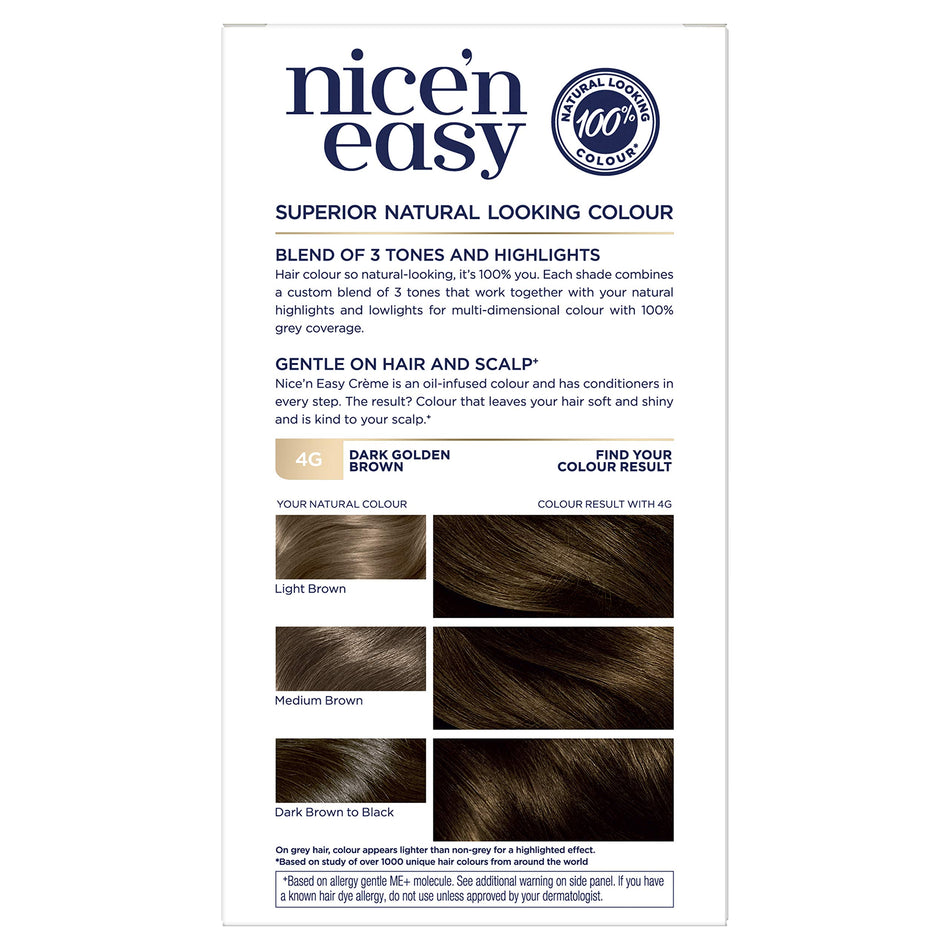 Buy Clairol Nice n Easy 4G Dark Golden Brown Online at Cutpricepharmacy ...