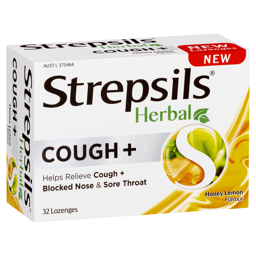 Buy Strepsils Herbal Cough Lozenges Honey Lemon 32 Pack Online at ...