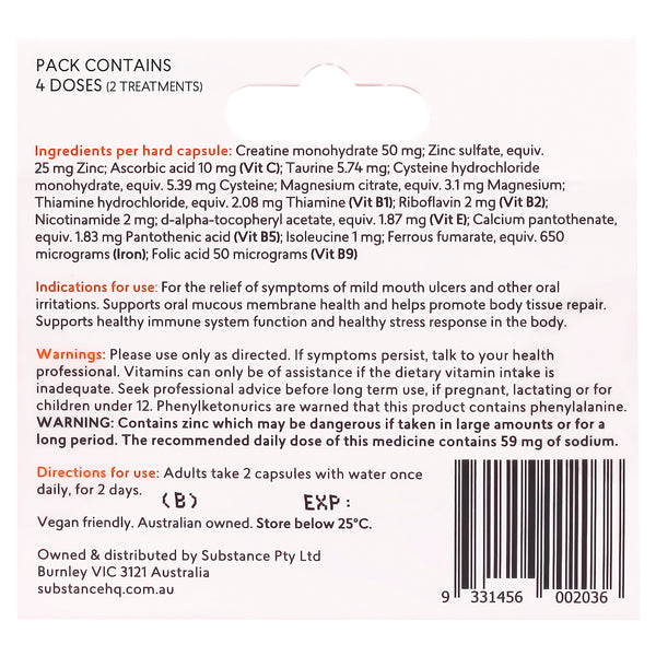 Buy Mouth Ulcer 8 Capsules Online at Cutpricepharmacy ...