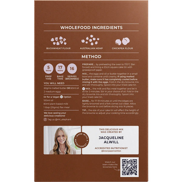Buy MT. ELEPHANT Wholefood Brownie Mix Choc Chunk 5x350g Online at ...