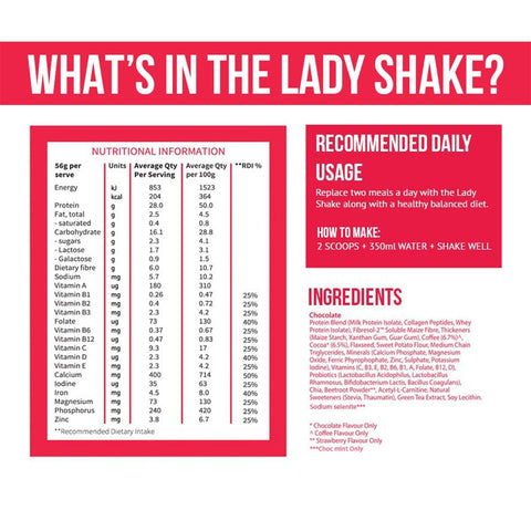 Buy THE LADY SHAKE STRAWBERRY 840G Online at Cutpricepharmacy ...
