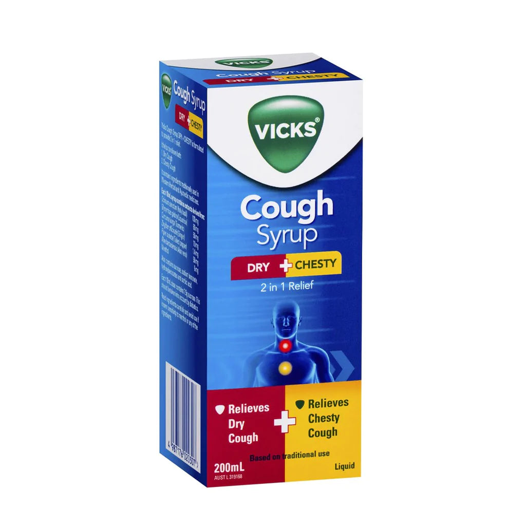 Buy Vicks Cough Syrup Dry + Chesty 200ml Online at Cutpricepharmacy ...